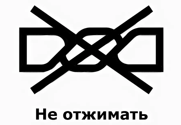 “Do not wring or wringing is prohibited” icon (crossed out twisted item ...